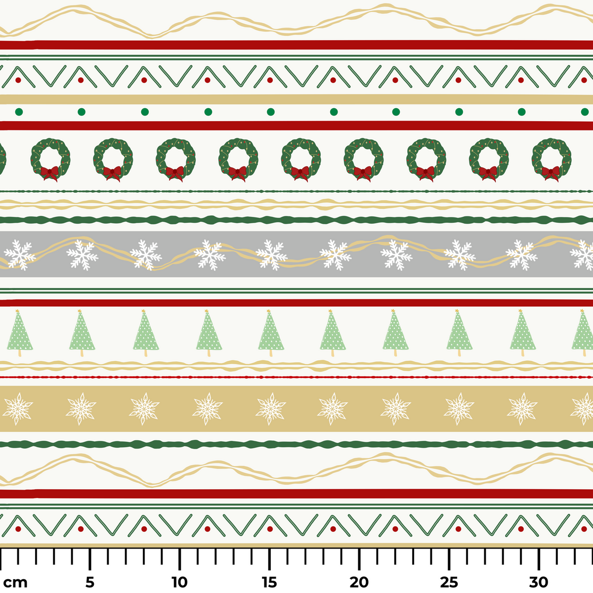 Patrón Navideño Festivo en Verde y Dorado | Tela por metro – Sutex