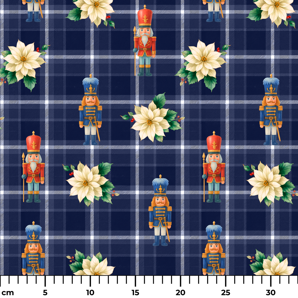 Cascanueces Navideño Azul Tartán | Tela por metro – Sutex