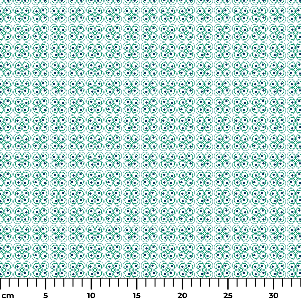 Aros y Círculos Retro Verde y Azul | Tela por metro – Sutex
